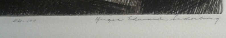 Yngve E. Soderberg in A Squall Etching 1960, Edition 100, Signed in ...