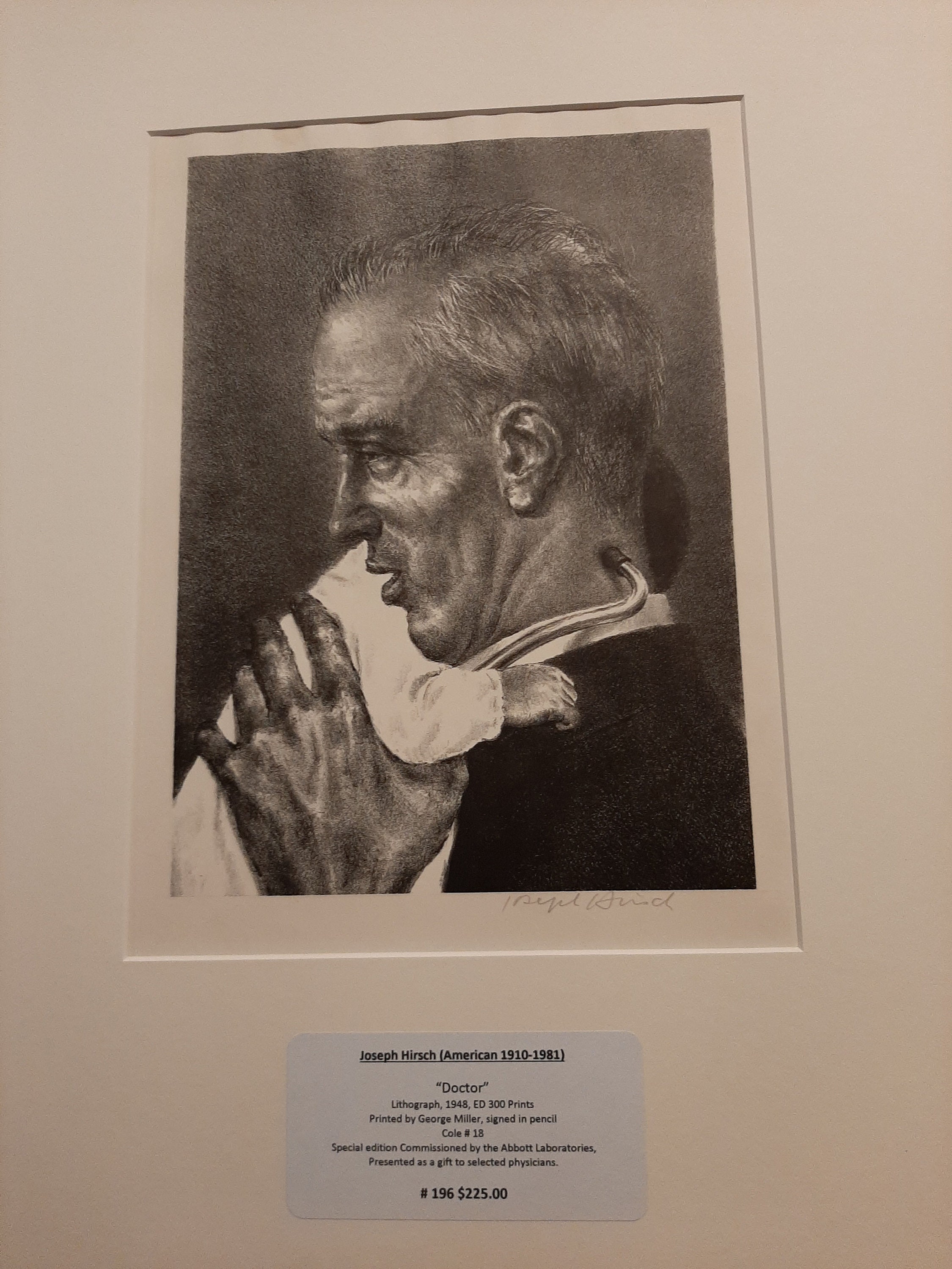 Joseph Hirsch american 1910-1981 doctor, Lithograph, 1948, ED 300 ...