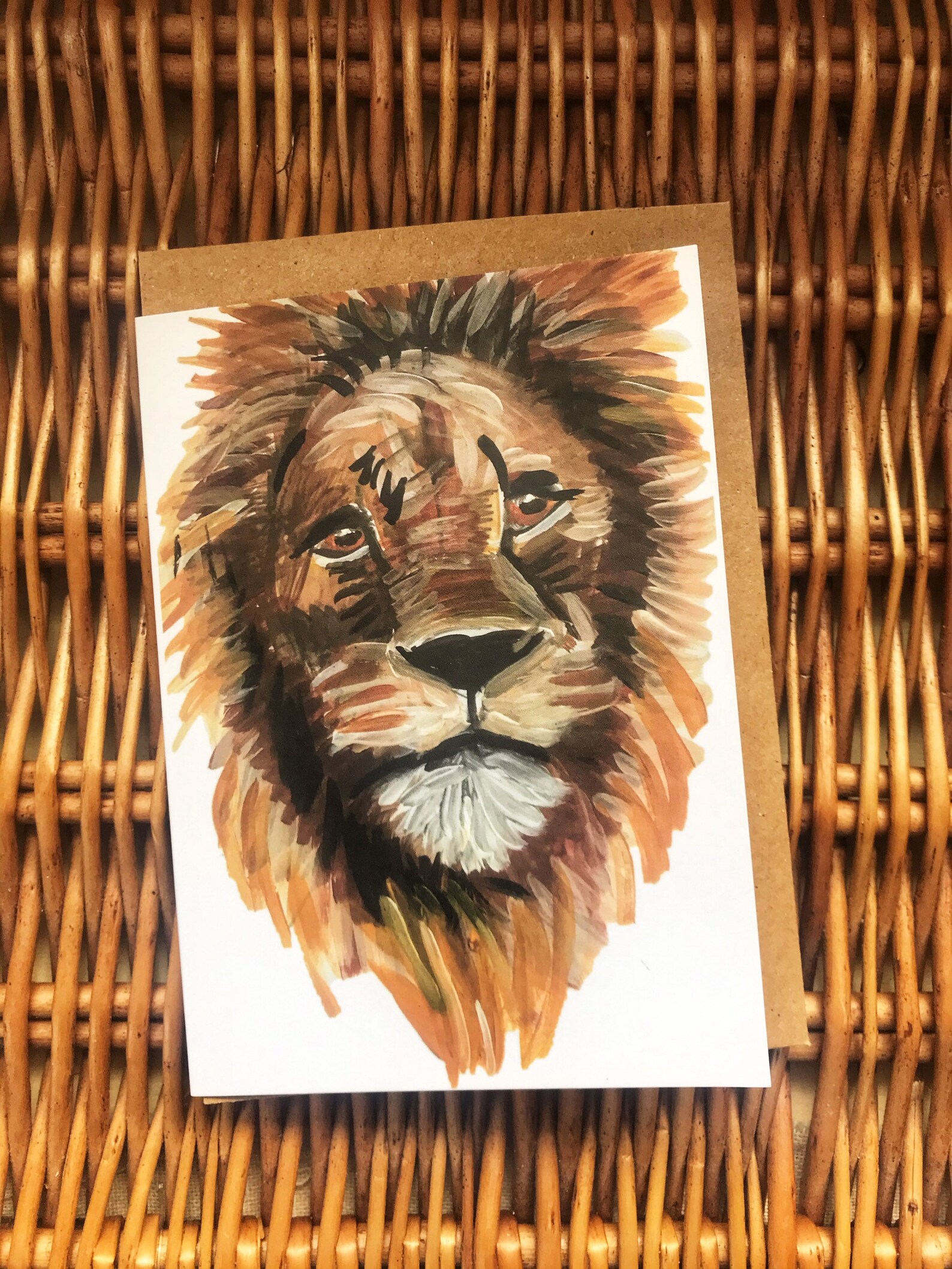 Lion Card, Lion Art Work, Lion Birthday Card, Artist Card Print, All ...