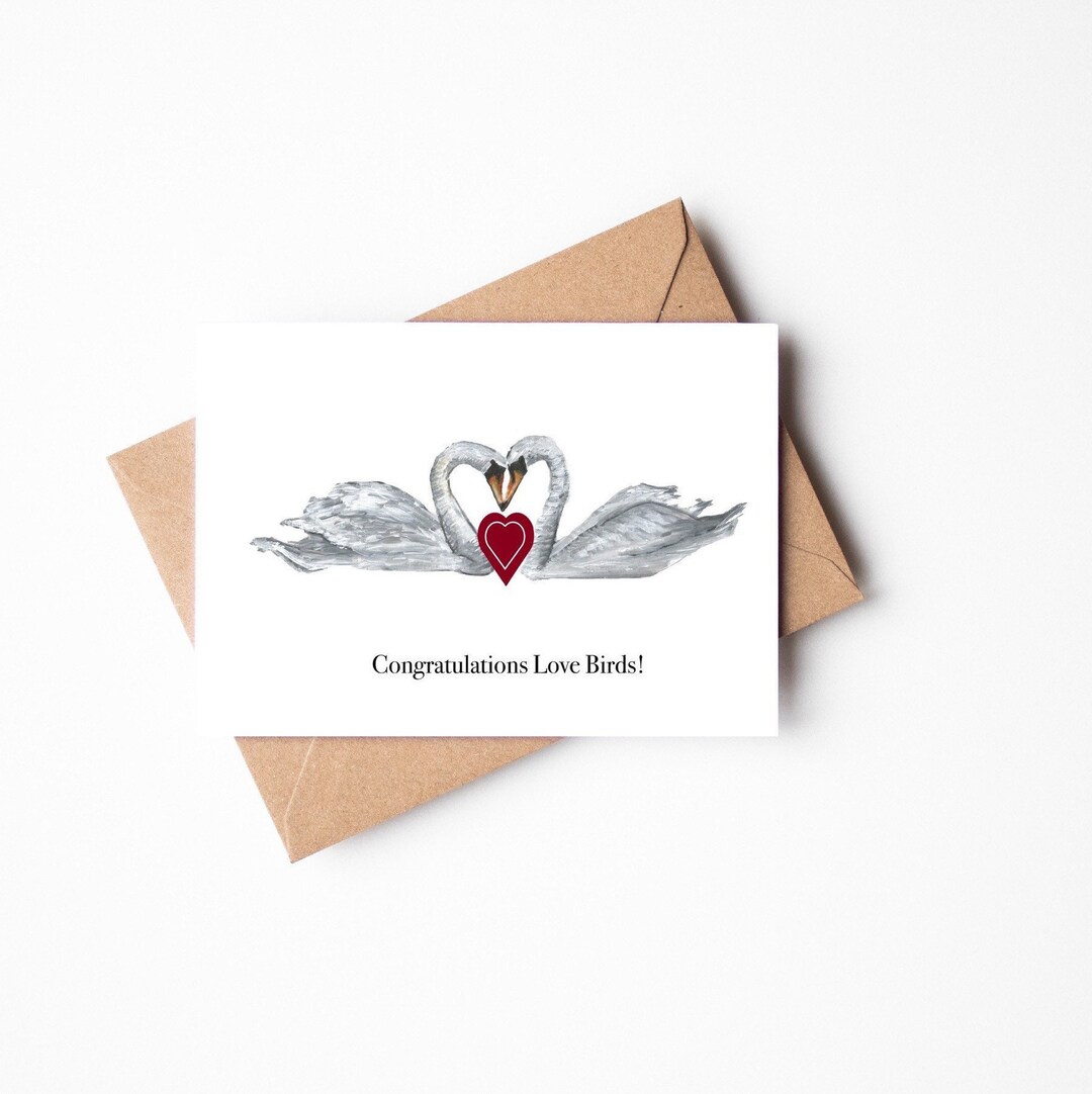 Congratulations Love Bird Card, Wedding Card Love Card, Congratulations ...