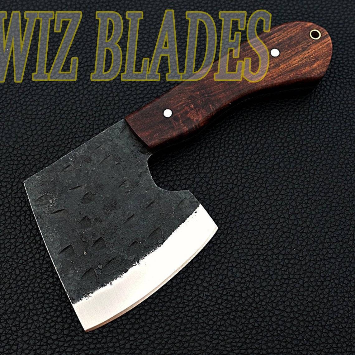 8 Handmade Carbon Steel Cleaver Knife Rose Wood Handle - Etsy