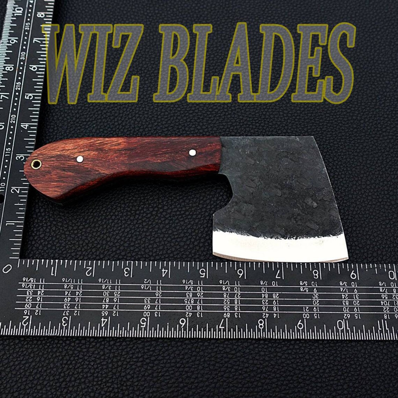 8 Handmade Carbon Steel Cleaver Knife Rose Wood Handle - Etsy