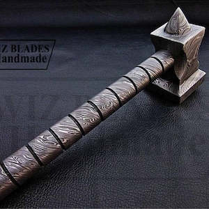 Exclusive Hand Forged Damascus Steel Hammer Solid Full Damascus Steel W ...