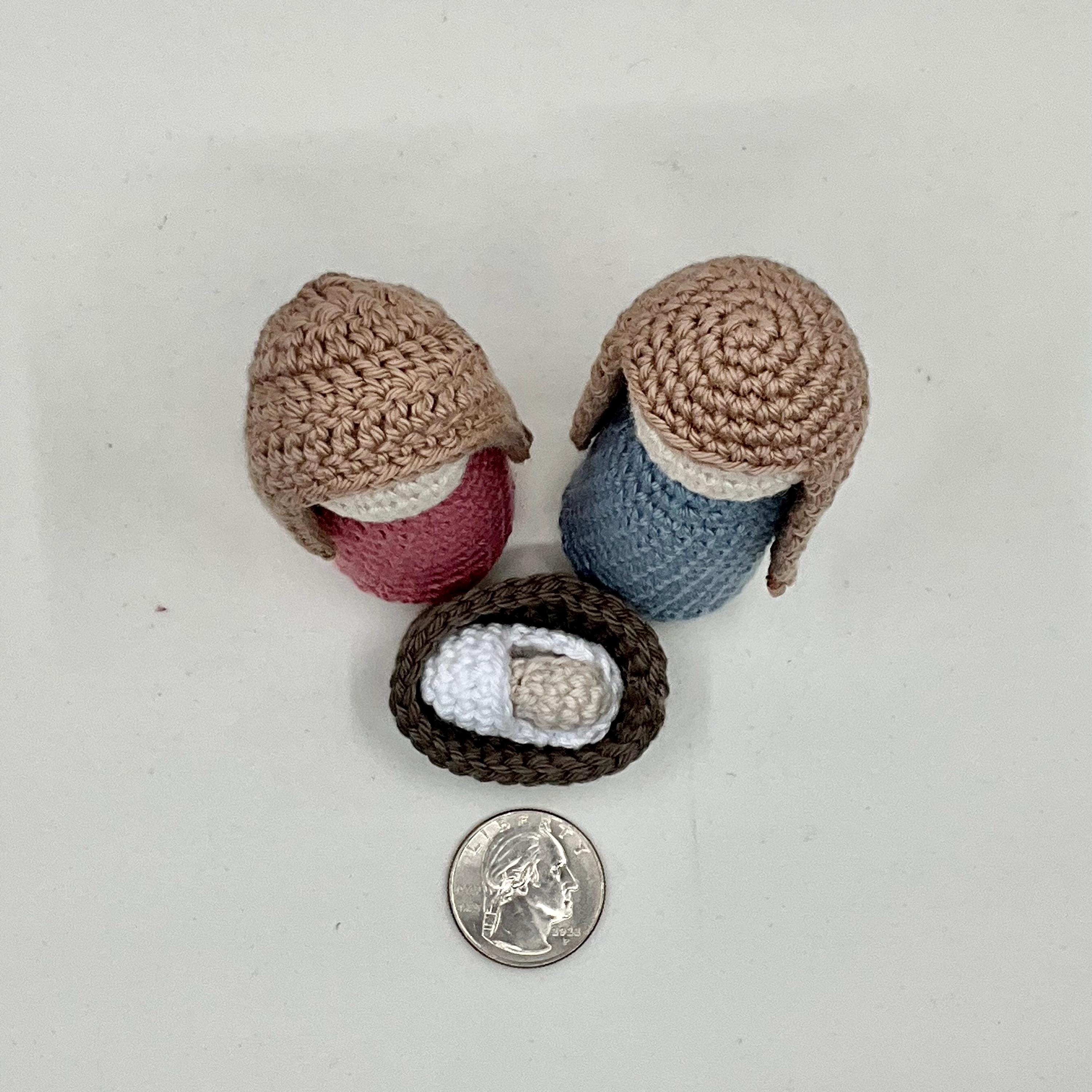 Small Crocheted Holy Family Amigurumi - Pink & Blue - Etsy