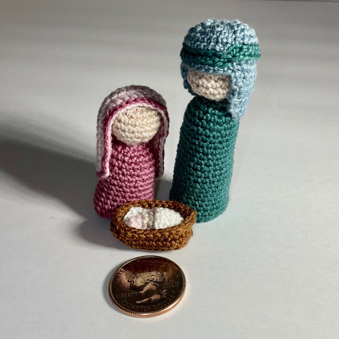 Tiny Crocheted Holy Family Nativity Amigurumi - Etsy