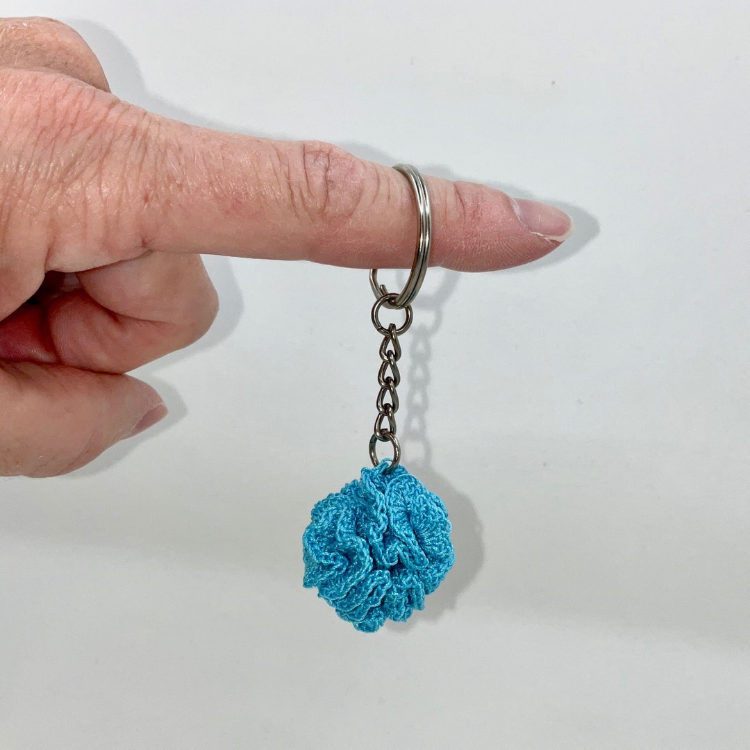 Crocheted Aqua Fidget Ball Keychain - Etsy