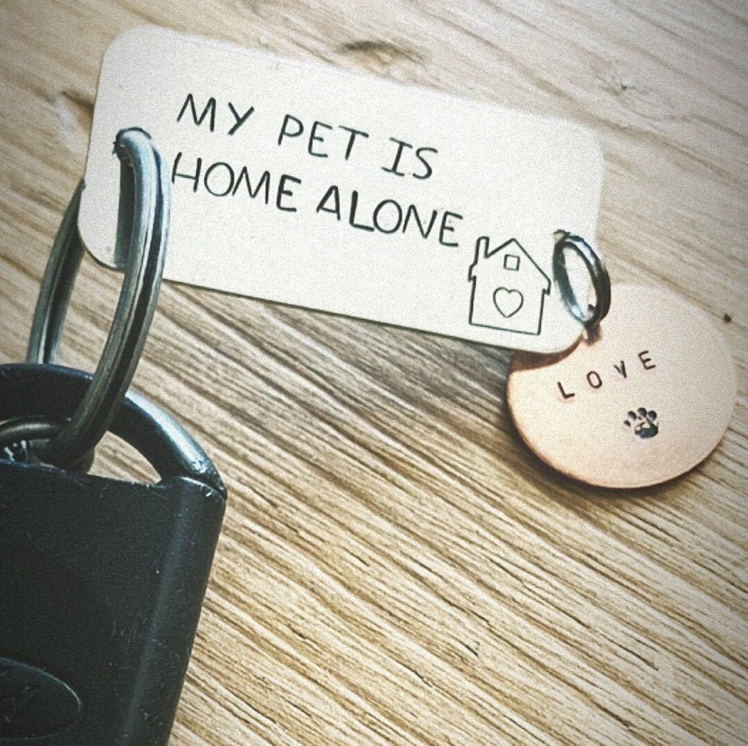 Keychain My Pets Are at Home Keychain '' My Pet is Home Alone'' - Etsy
