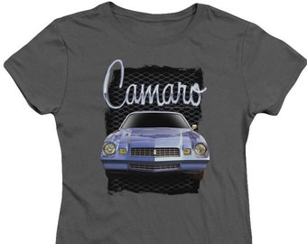 Chevrolet Blue Second Generation Camaro Charcoal Shirts | Etsy