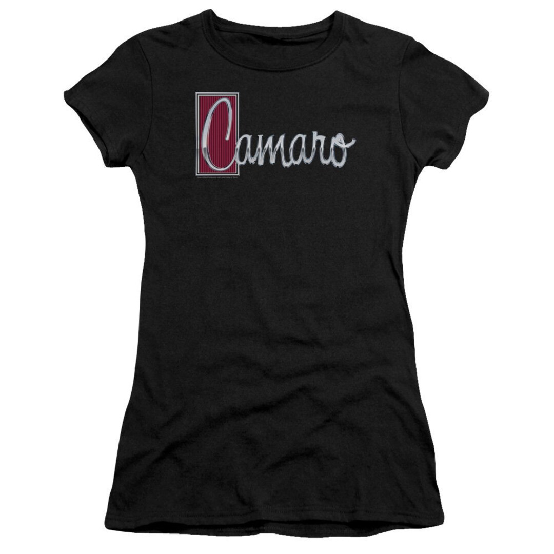 Chevrolet Camaro Chrome Script Logo Juniors and Women's Black Shirts - Etsy
