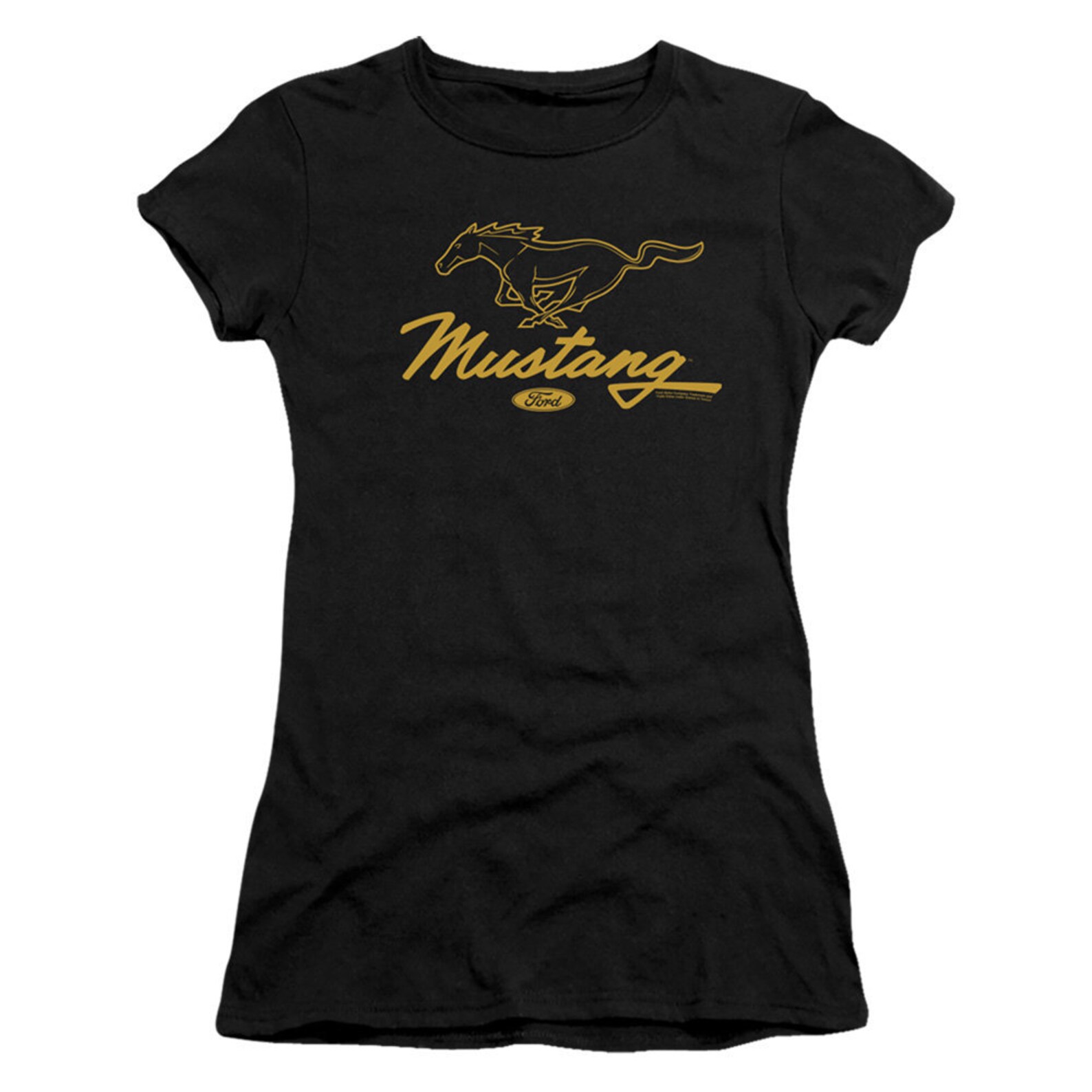 Ford Mustang Gold Script Juniors and Women Black Shirts - Etsy