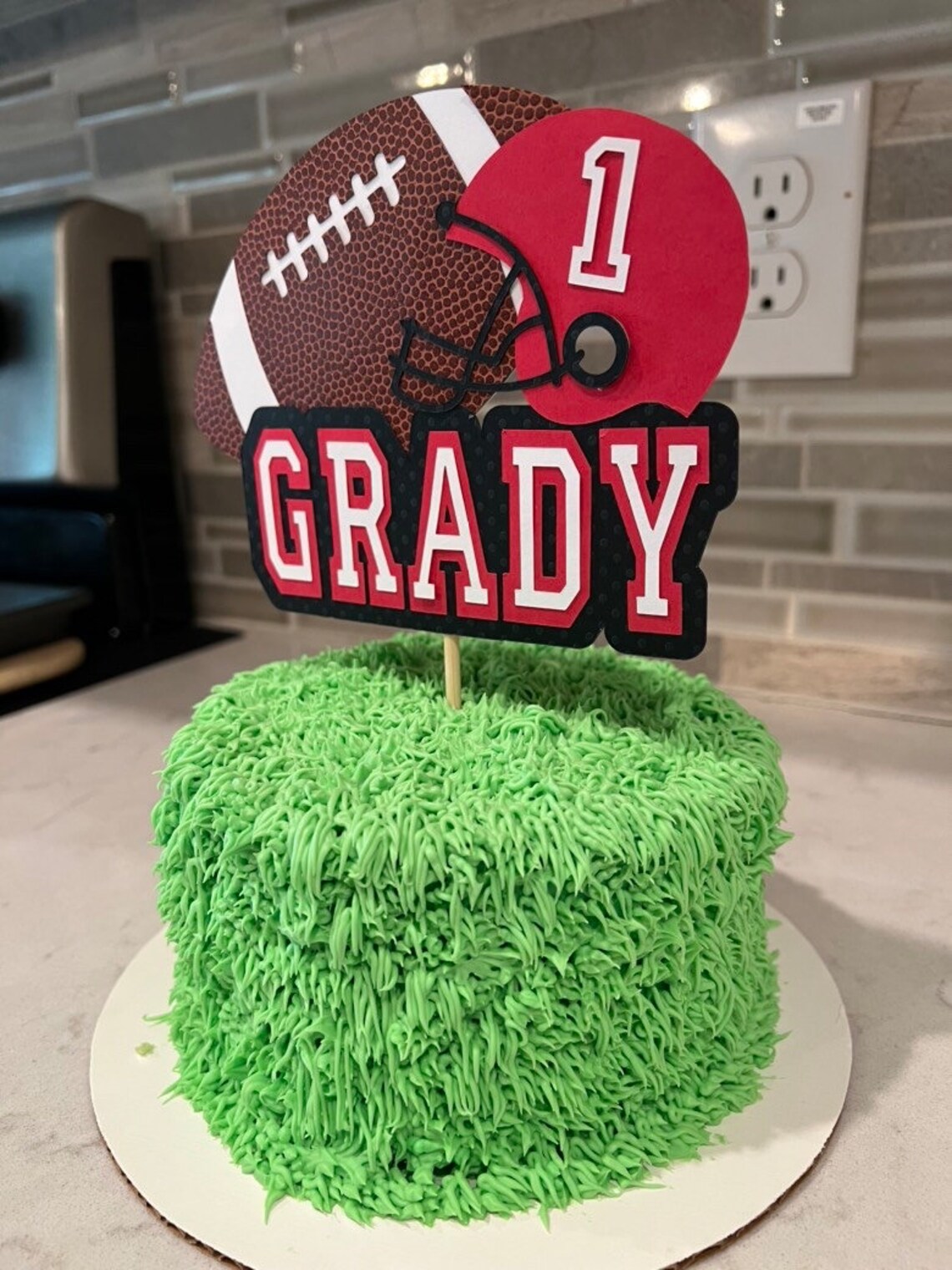 Football Birthday Cake Topper - Etsy