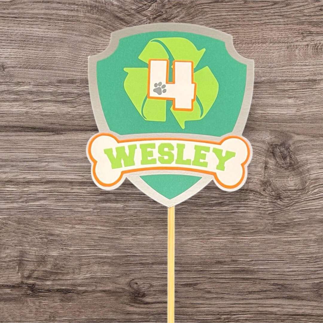 Pup Birthday Cake Topper | Personalized | Rescue | Rocky | Chase ...