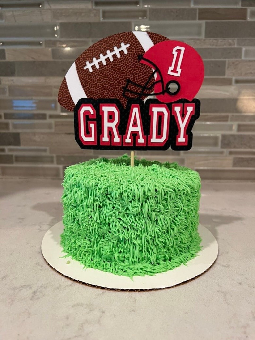 Football Birthday Cake Topper - Etsy