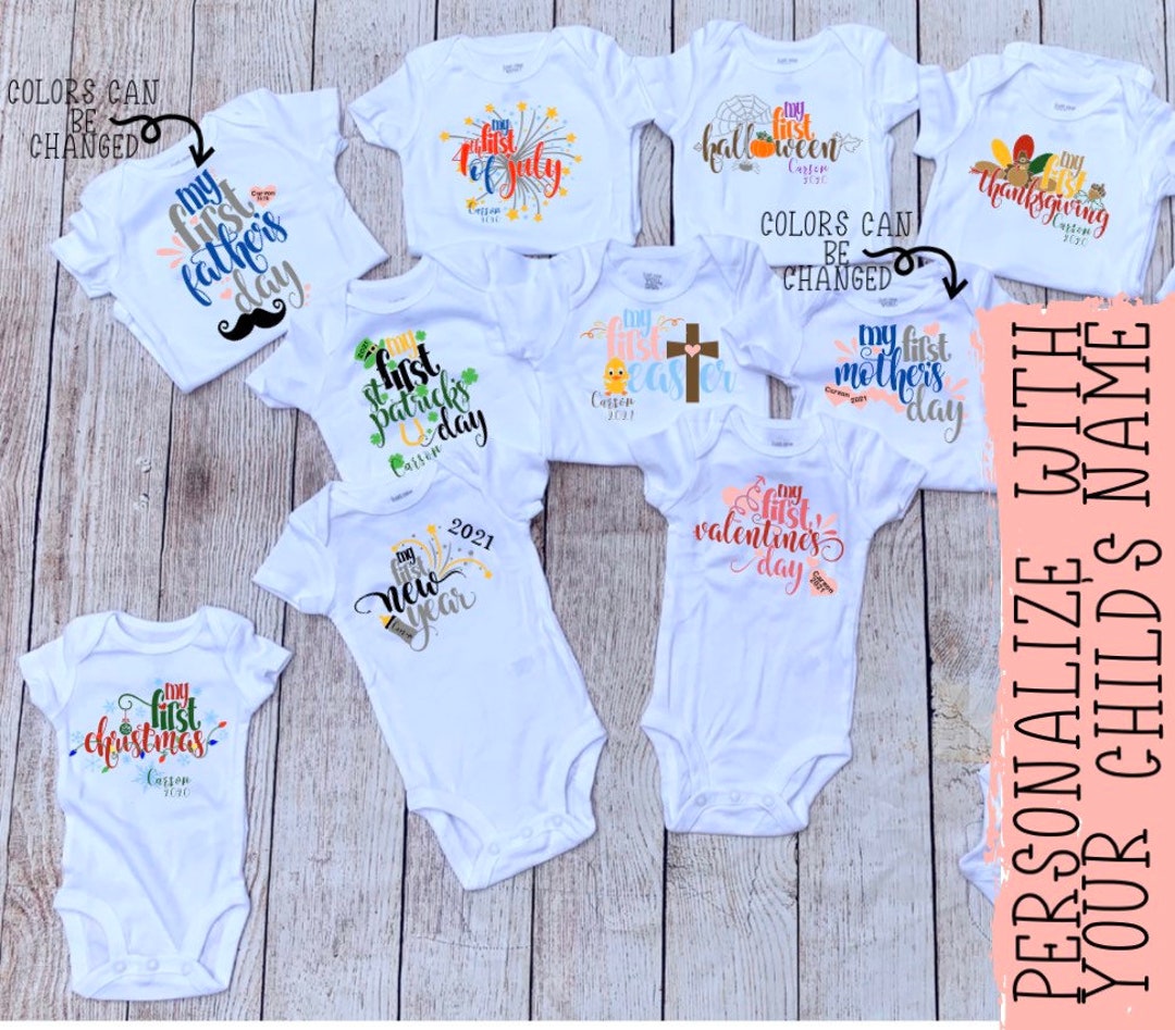 My First Holidays Onesie Set/personalized/major Holidays - Etsy