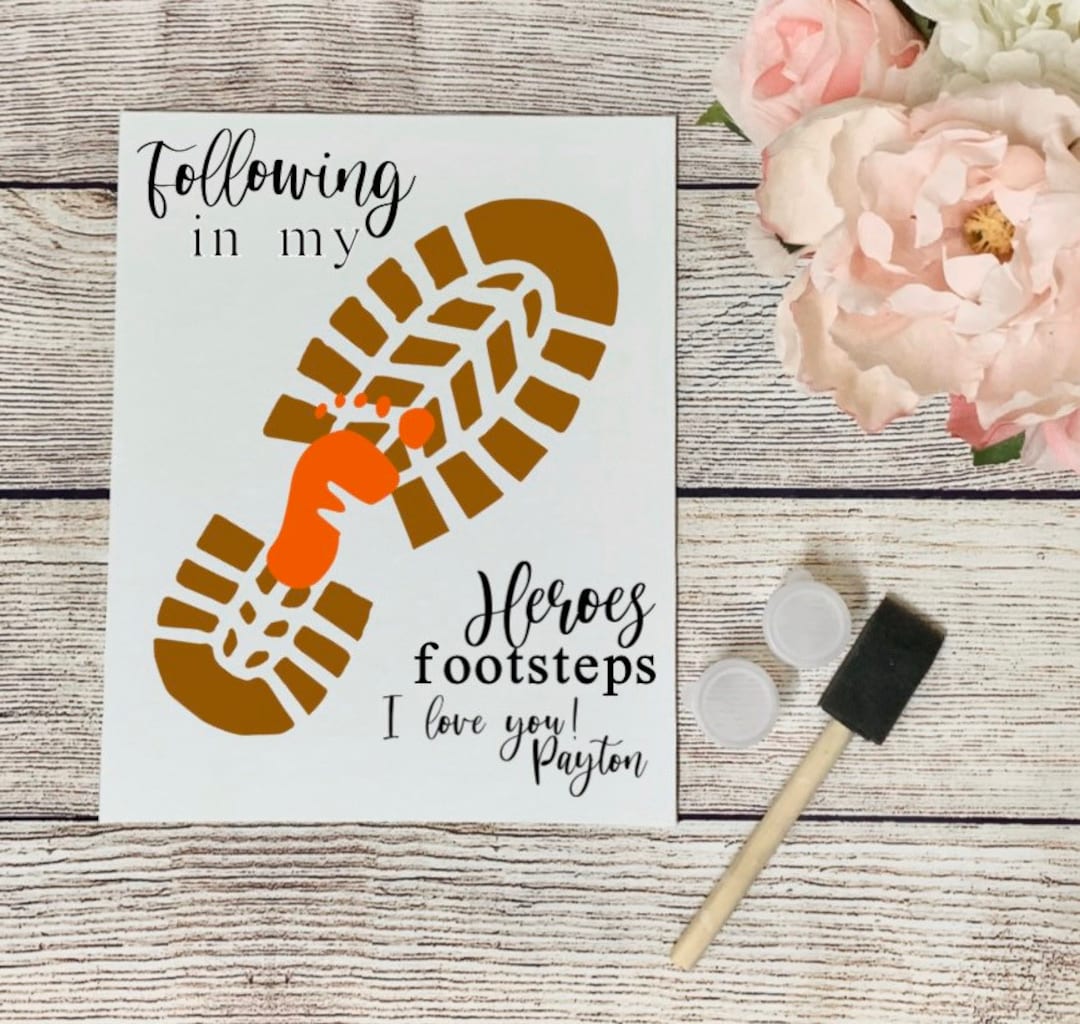 Father’s Day Footprint Canvas Template and Kit - Following in My Heroes ...