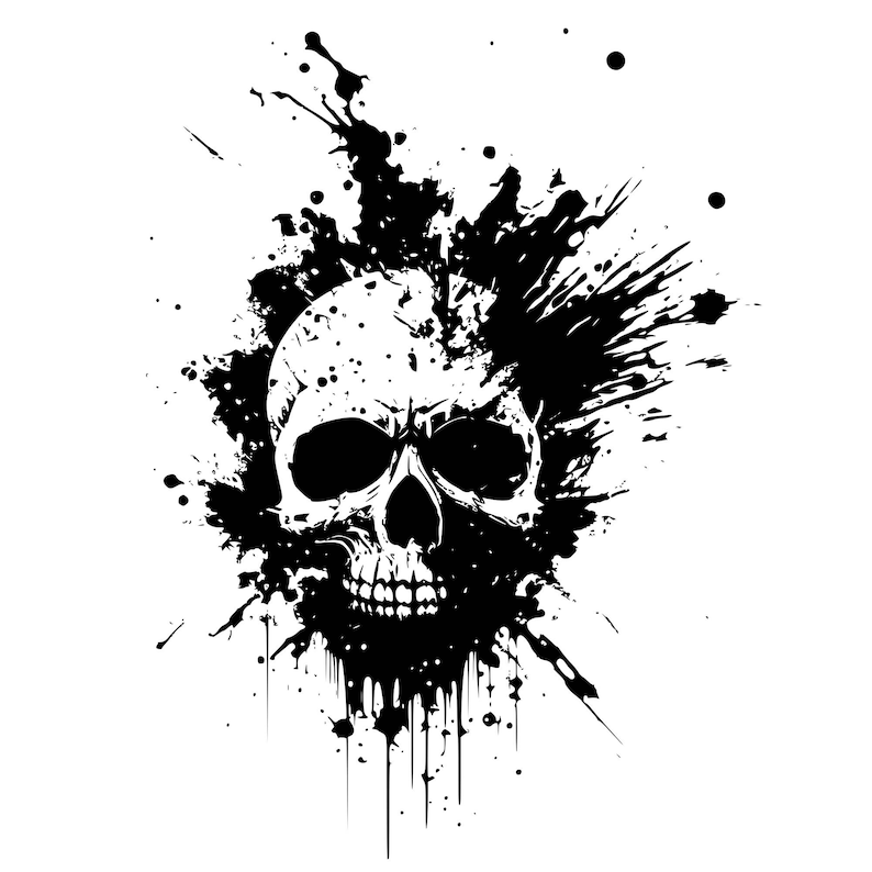 Skull Explosion Svg, Skull Svg, Cricut, Silhouette Cut Files T-shirt ...