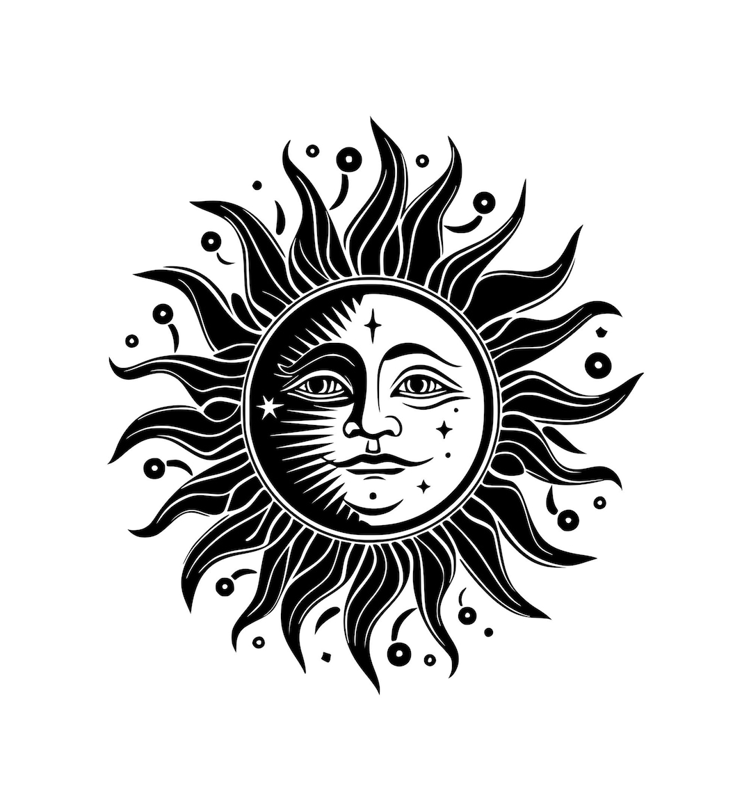 Celestial Sun Svg, Vintage Sun Svg, Sun Svg, Universe, Sun Face Svg ...