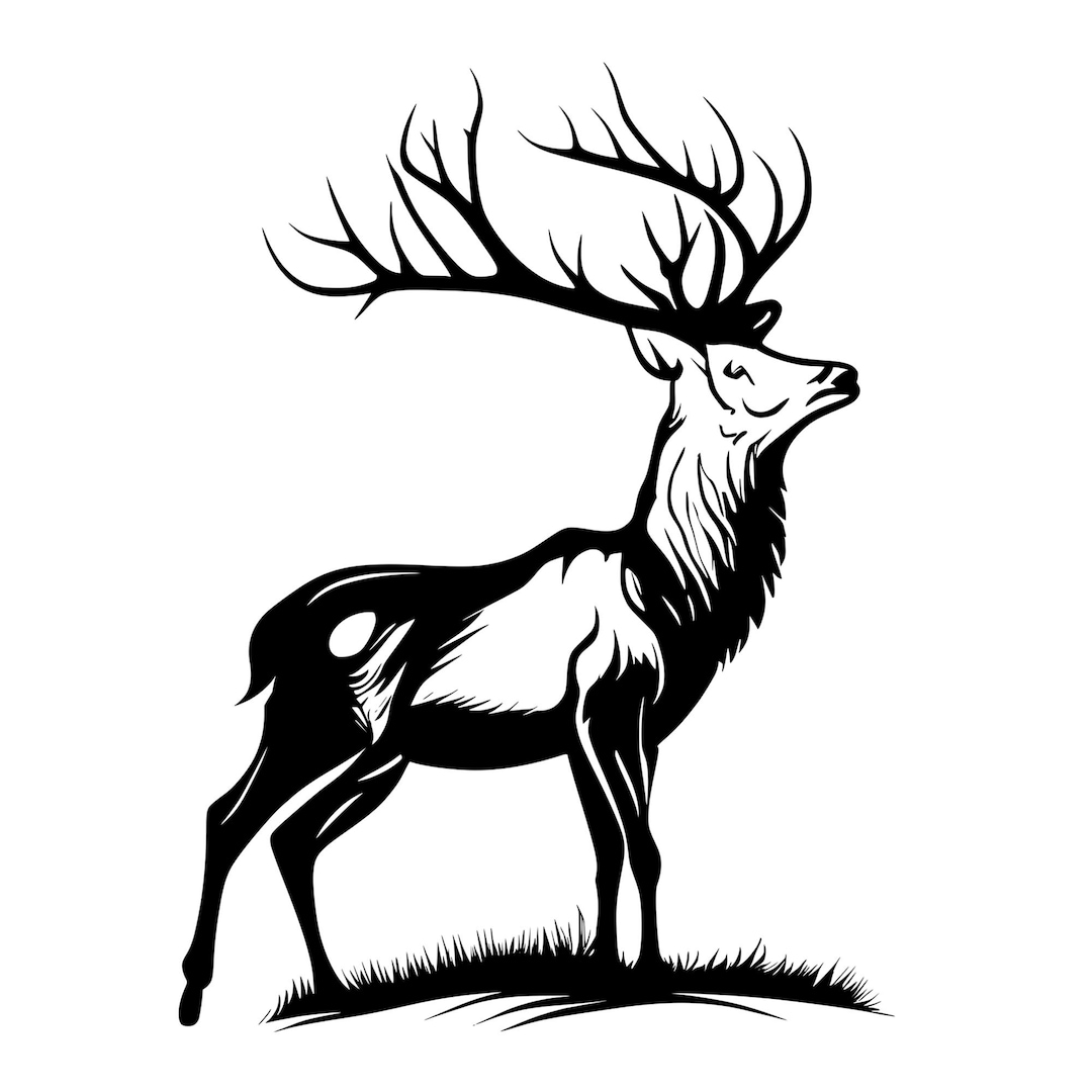 Deer Svg File, Deer Silhouette Svg, Deer in the Forest Svg, Farm, Deer ...