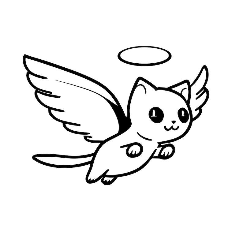 Angel Cat Svg, Angel Wings Svg, Pet Remembrance, Pet Loss, Vinyl Cut ...