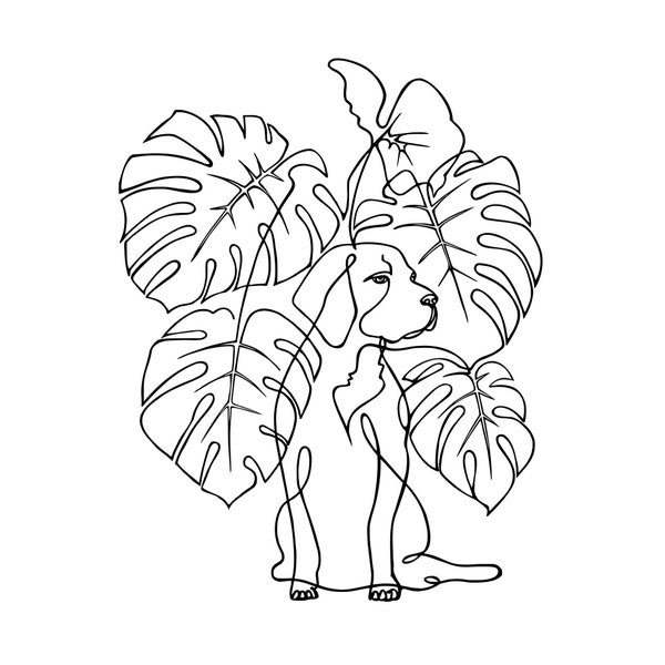 Dog Line Drawing - Etsy