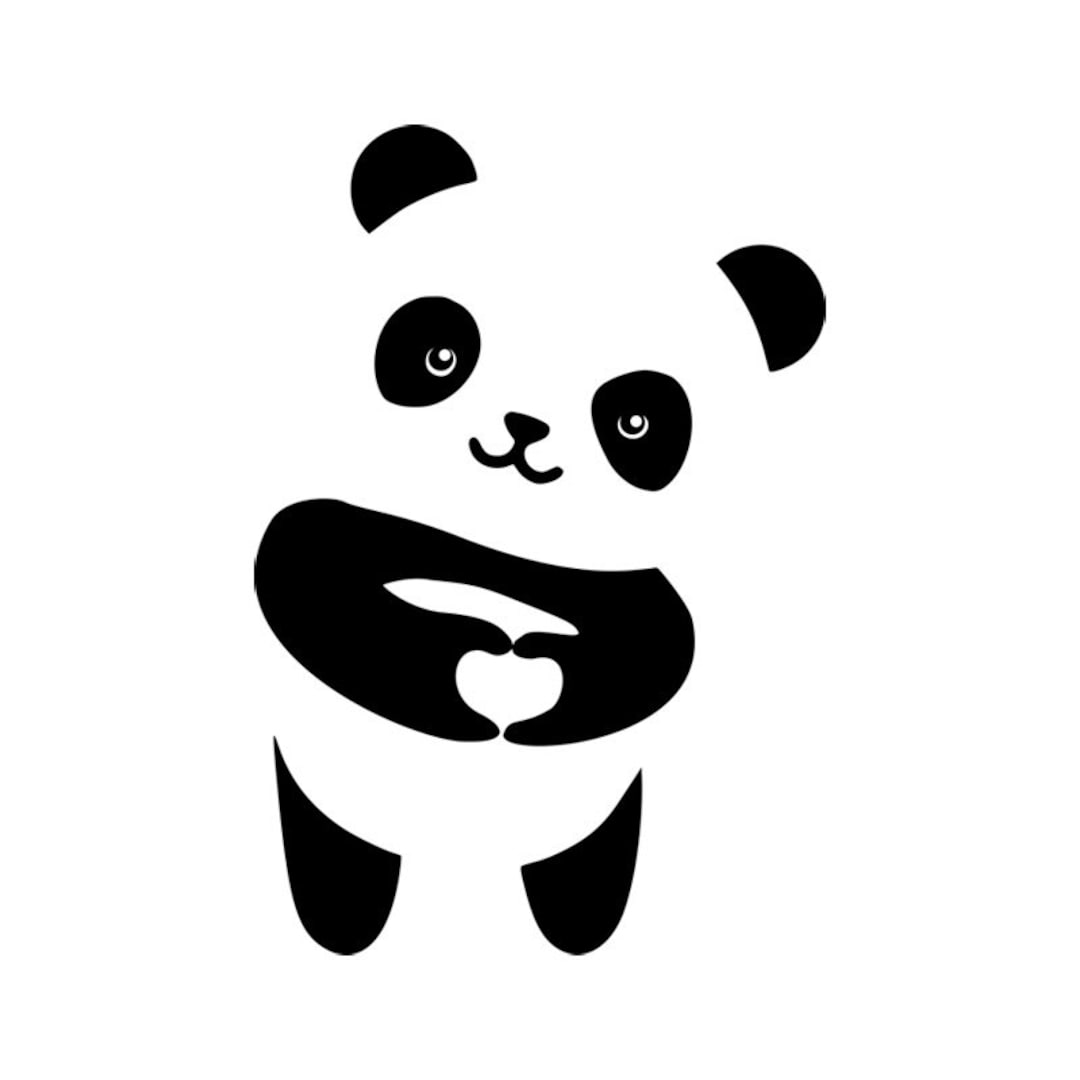 Panda, Panda Love, Pandaliebe, Line Art (SVG, PNG, PDF) - Etsy
