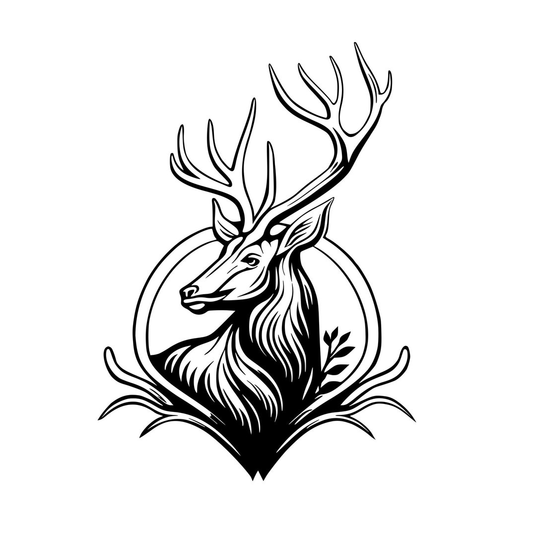 Deer Head, Deer Head Cut File, Deer Head Svg, Farm, Deer Drawing ...