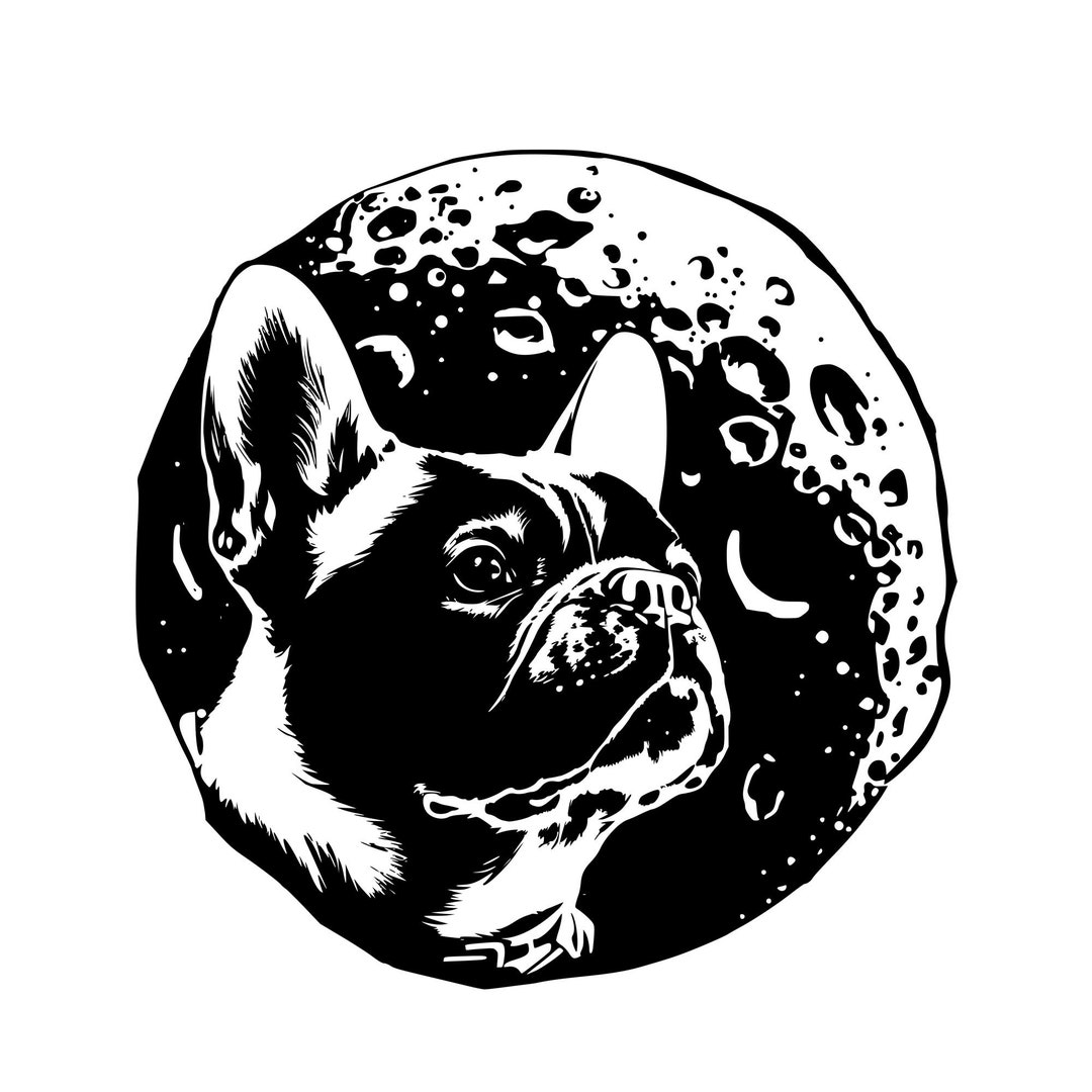 Frenchie Bulldog Moon, Dog, Bulldog Astronaut, French Bulldog Svg for ...