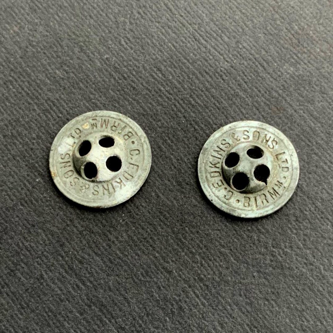 Pair of Vintage C. Edkins & Sons Birmingham Metal Buttons – Mid-century ...