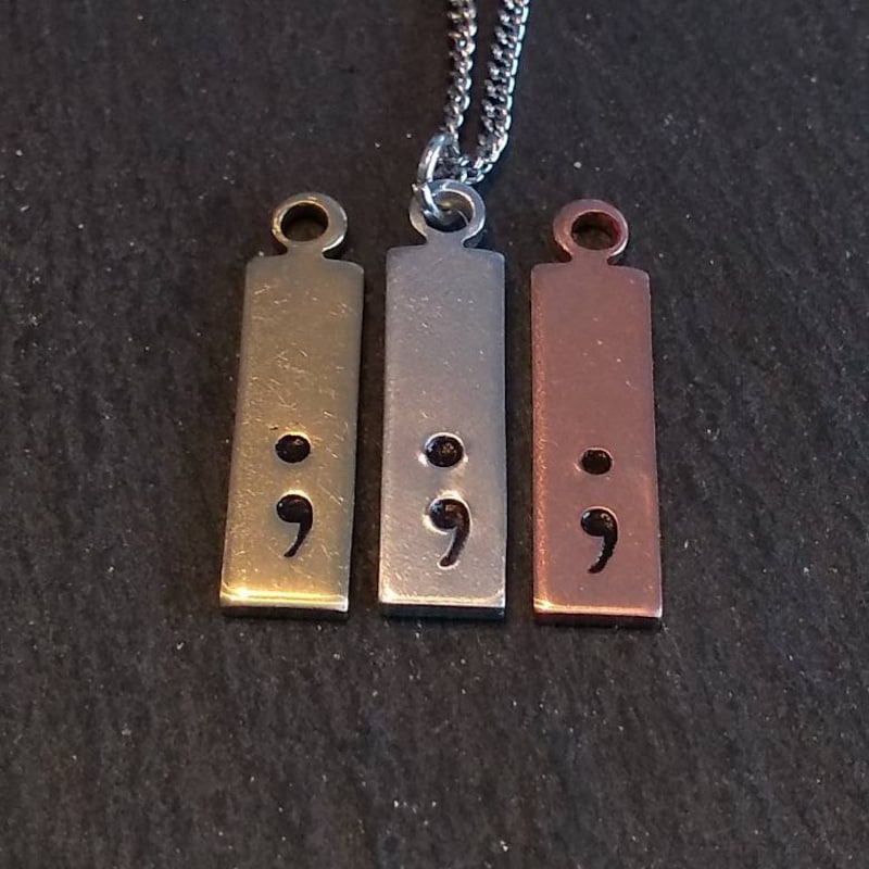 Mens Semi Colon Pendants - Etsy UK