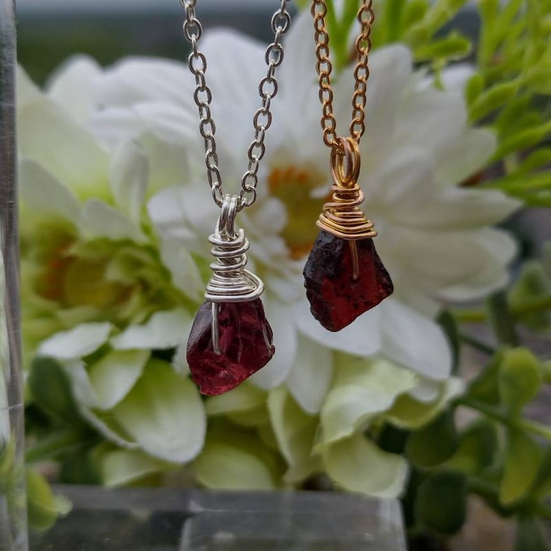 Garnet Necklace - Etsy
