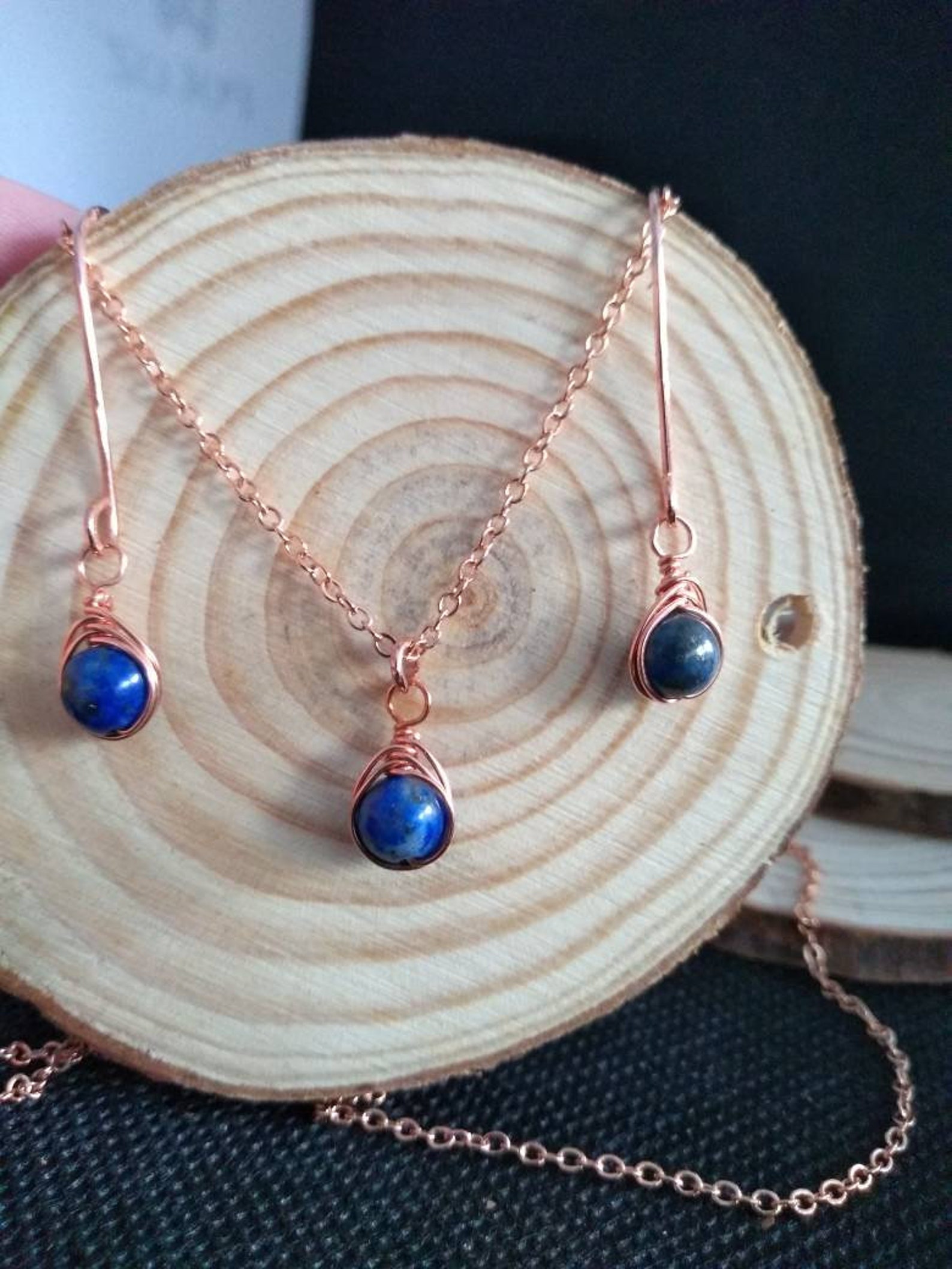 Lapis Lazuli Set Lapis Lazuli Pendant Lapis Lazuli Earrings - Etsy