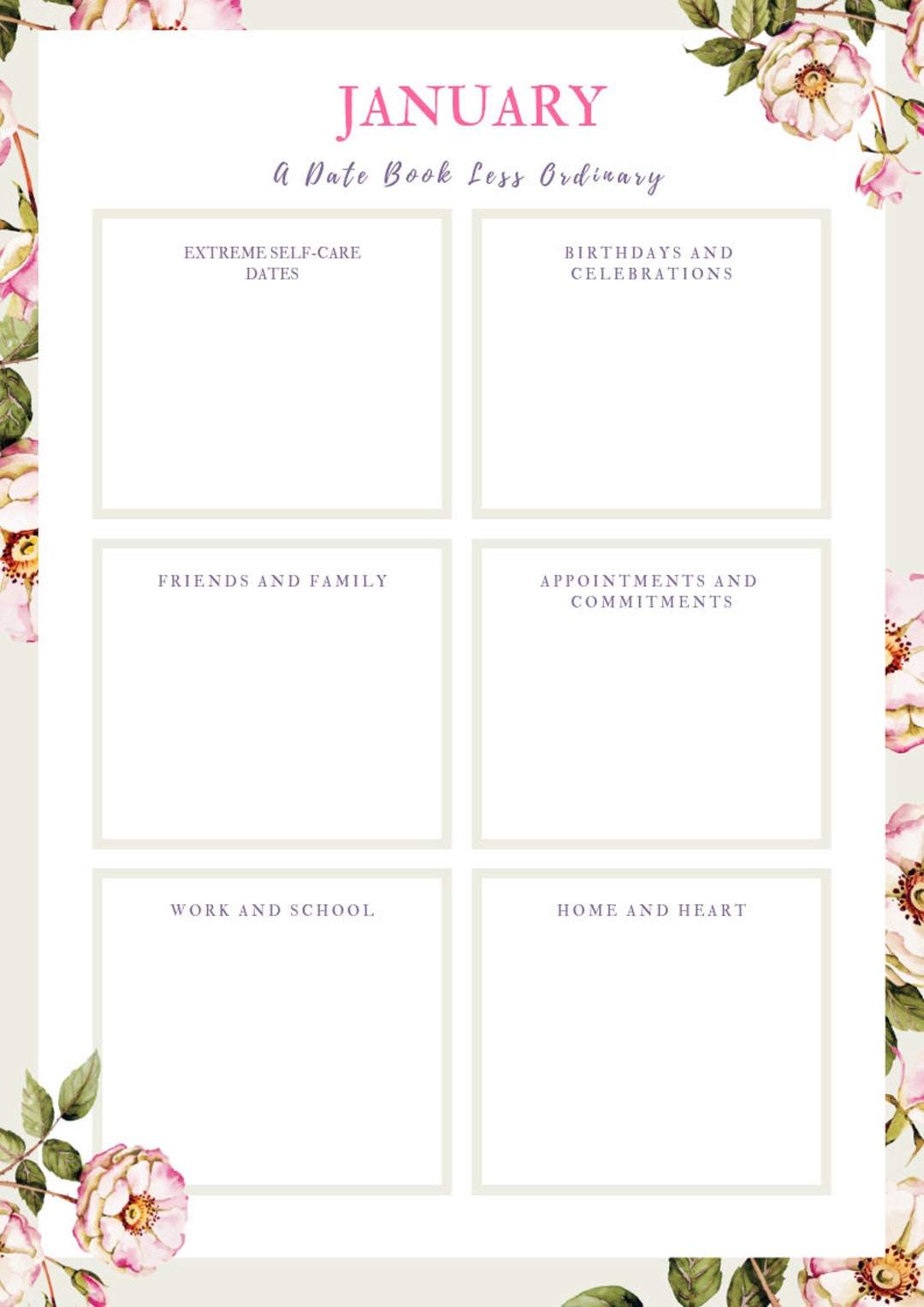 The Life Less Ordinary Date Book - Etsy