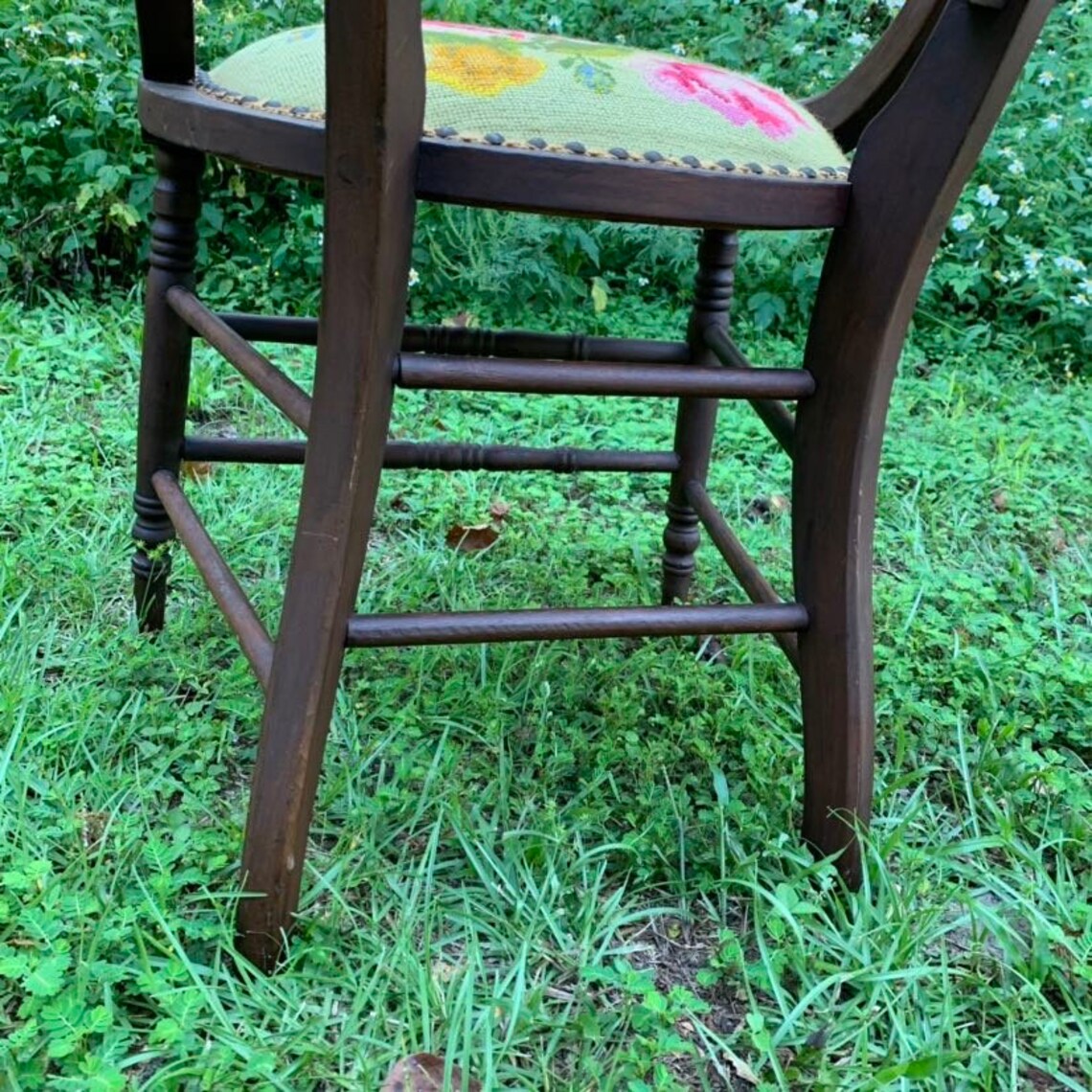 Antique Wood Chair, Walnut/mahogany Chair, Rounded Chair, Carved Wood ...