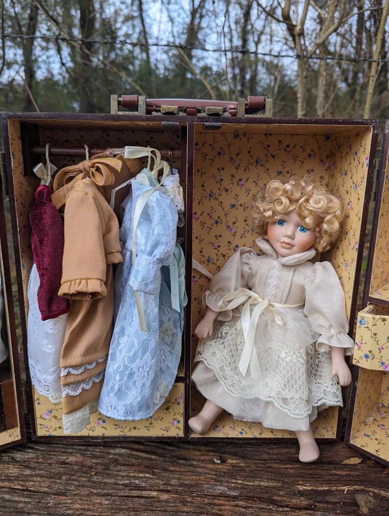 Cracker Barrel Rare Vintage Porcelain Doll Set With Carry Case - Etsy