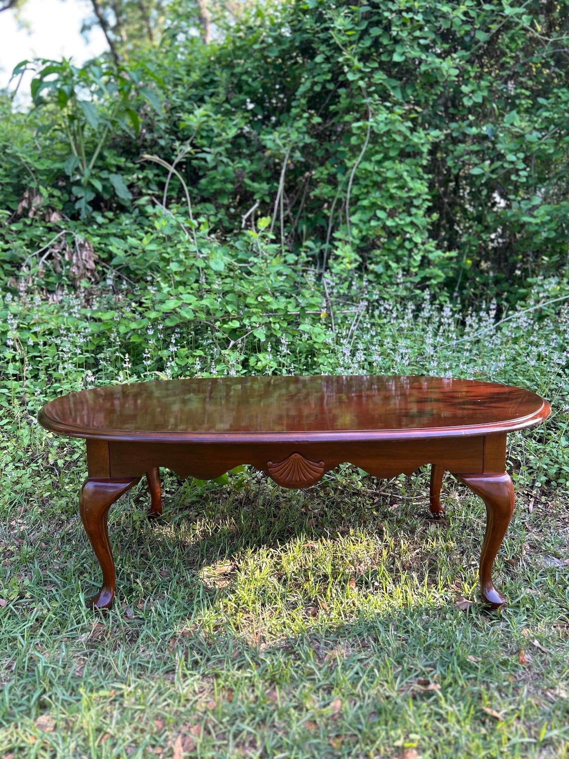 Oval Cherry Queen Anne Style Coffee Table, Wood Table, Antique Table - Etsy