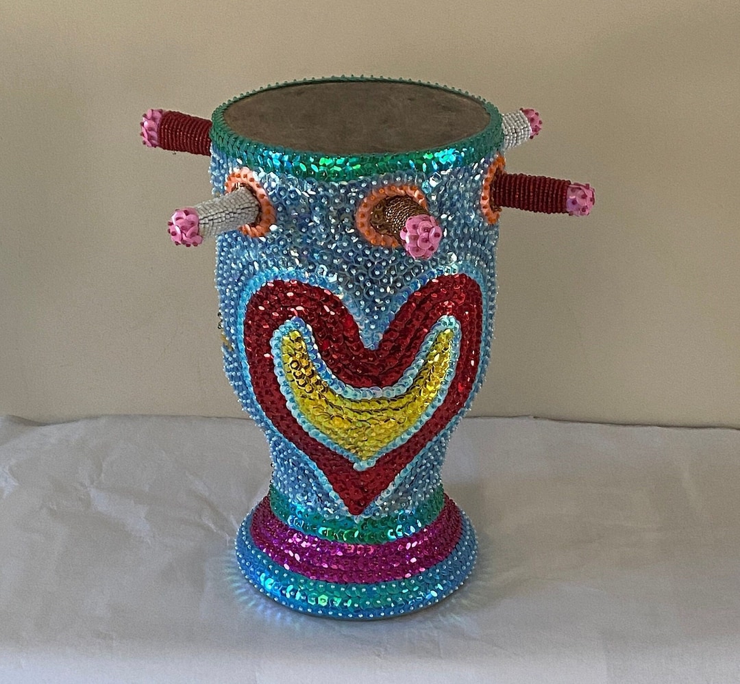 Haitian Vodou/voodoo Ceremony Drum Sequins & Glass Beads - Etsy