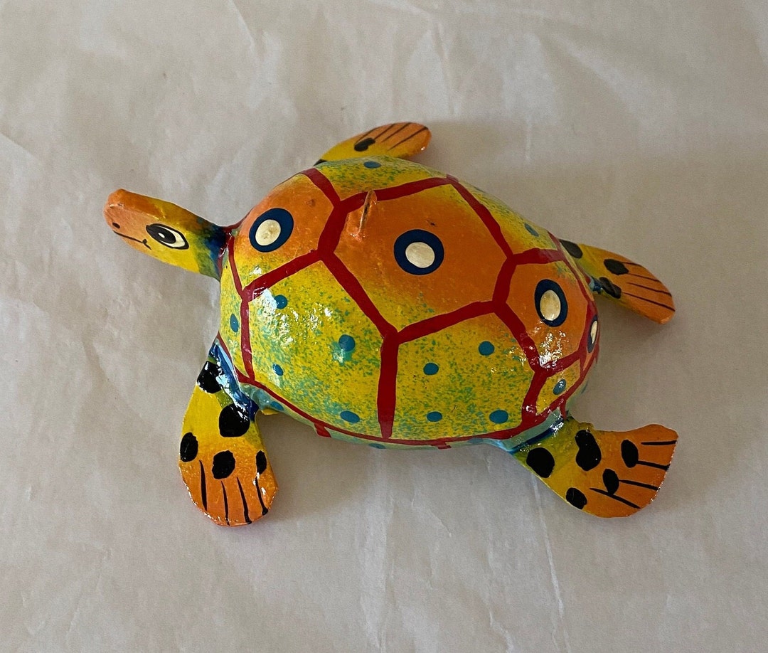 Small Tropical Turtle Haitian Papier Maché - Etsy