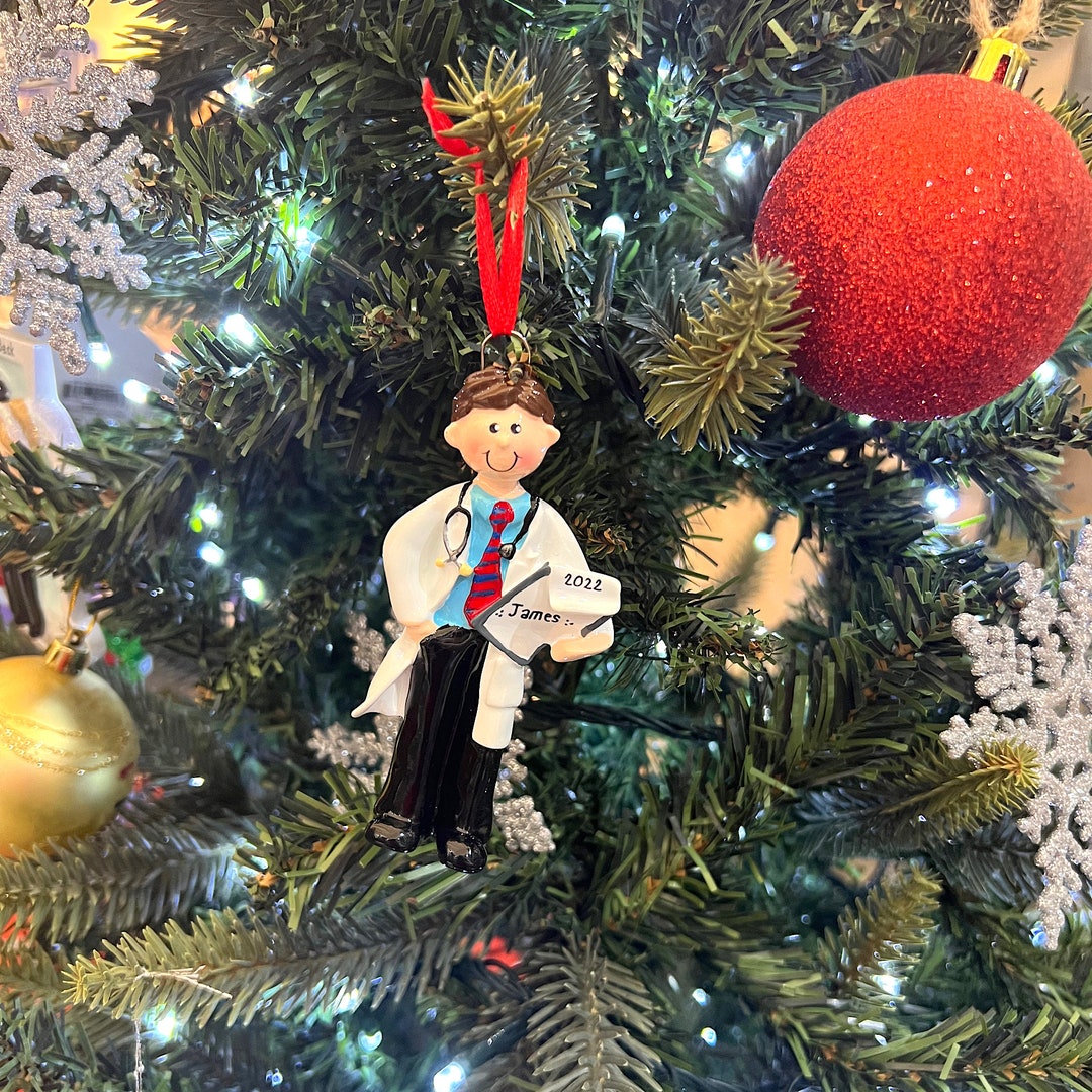 Personalised Male Doctor Christmas Ornament, Customised Medical ...