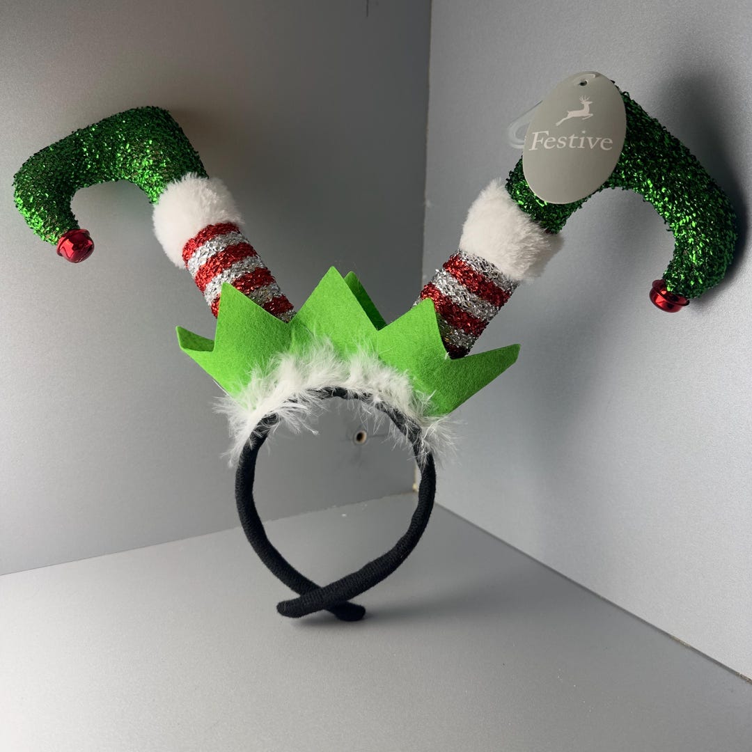 Christmas Themed Elf Legs Headband Green 35cm - Etsy