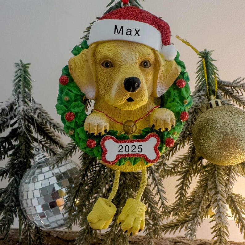 Personalised Labrador Dog Christmas Tree Decoration Ornament 2025 ...