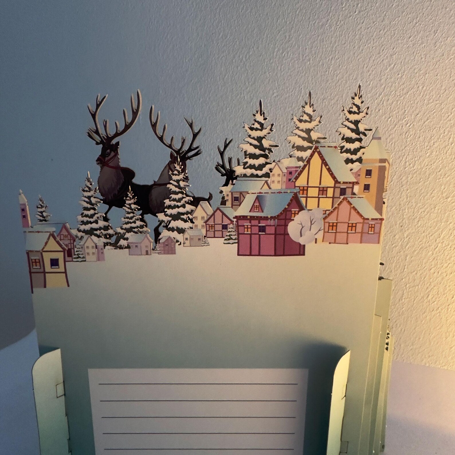 3D Pop up Christmas Card Santa Claus on a Sleigh With Reindeers ...