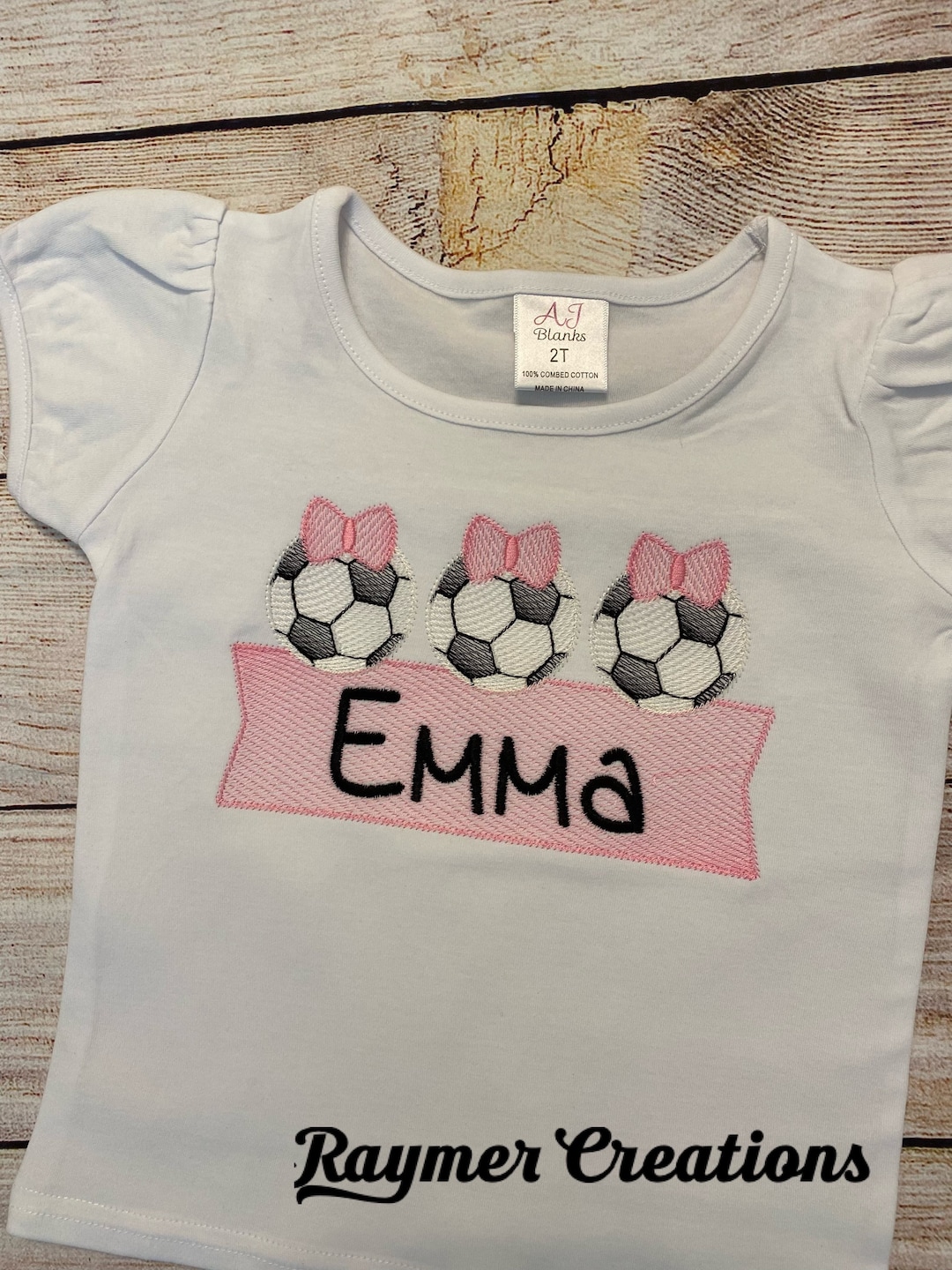 Girls Embroidered Soccer Shirt, Embroidered Soccer Shirt, Girls Soccer ...