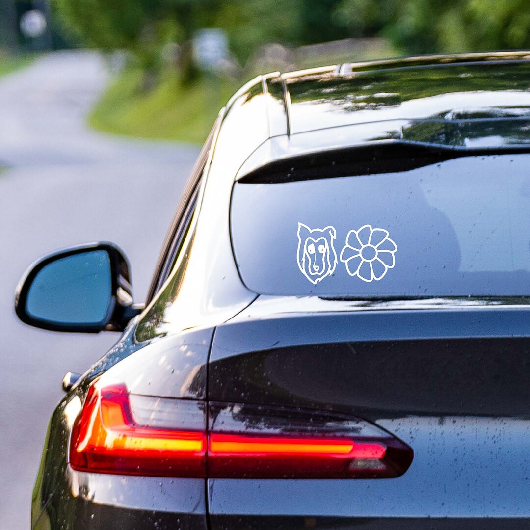 Collie Flower Rebus Vinyl Decal - Etsy