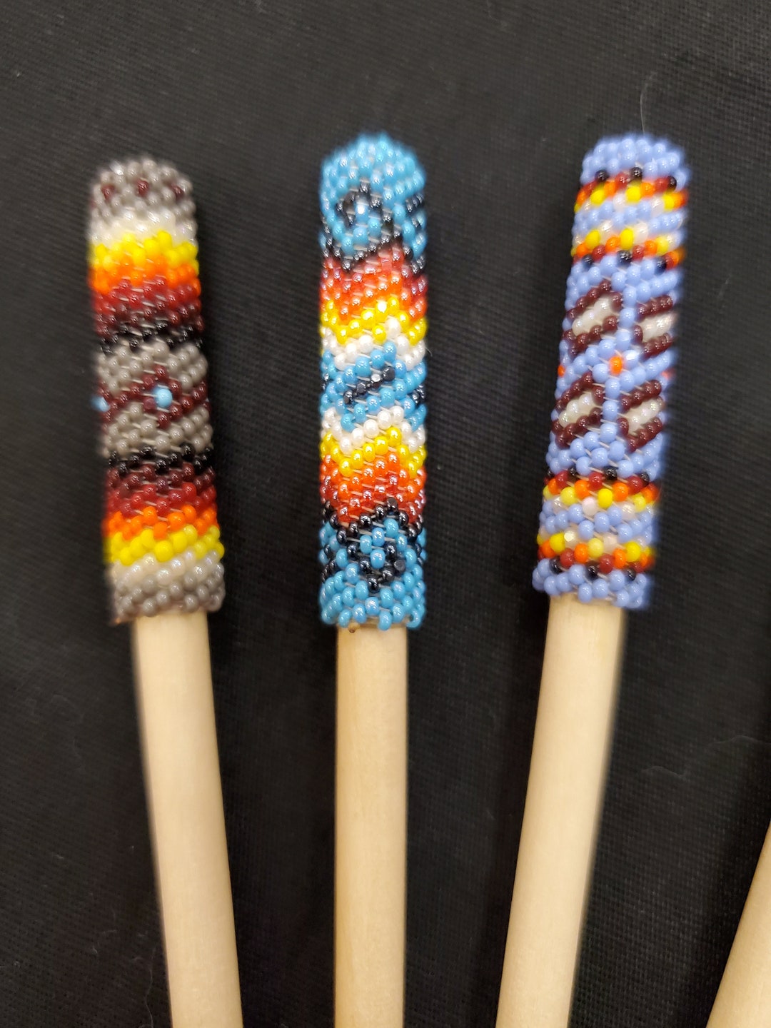 Native American Beaded Hairsticks - Etsy