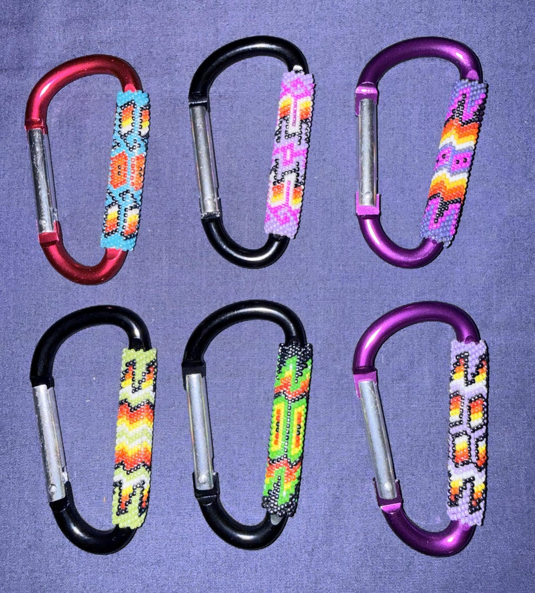 Peyote Stitch Beaded Carabiner Clip: Bag, Keys Accessory - Etsy