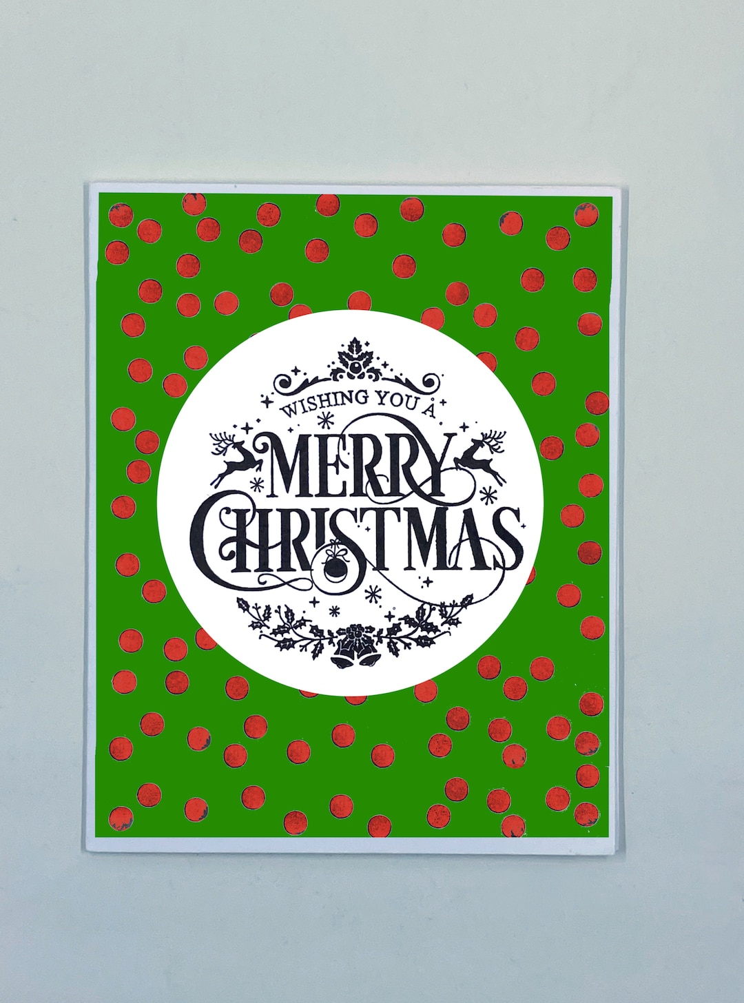 Traditional Merry Christmas Christmas Card Holiday Decor Stationary ...