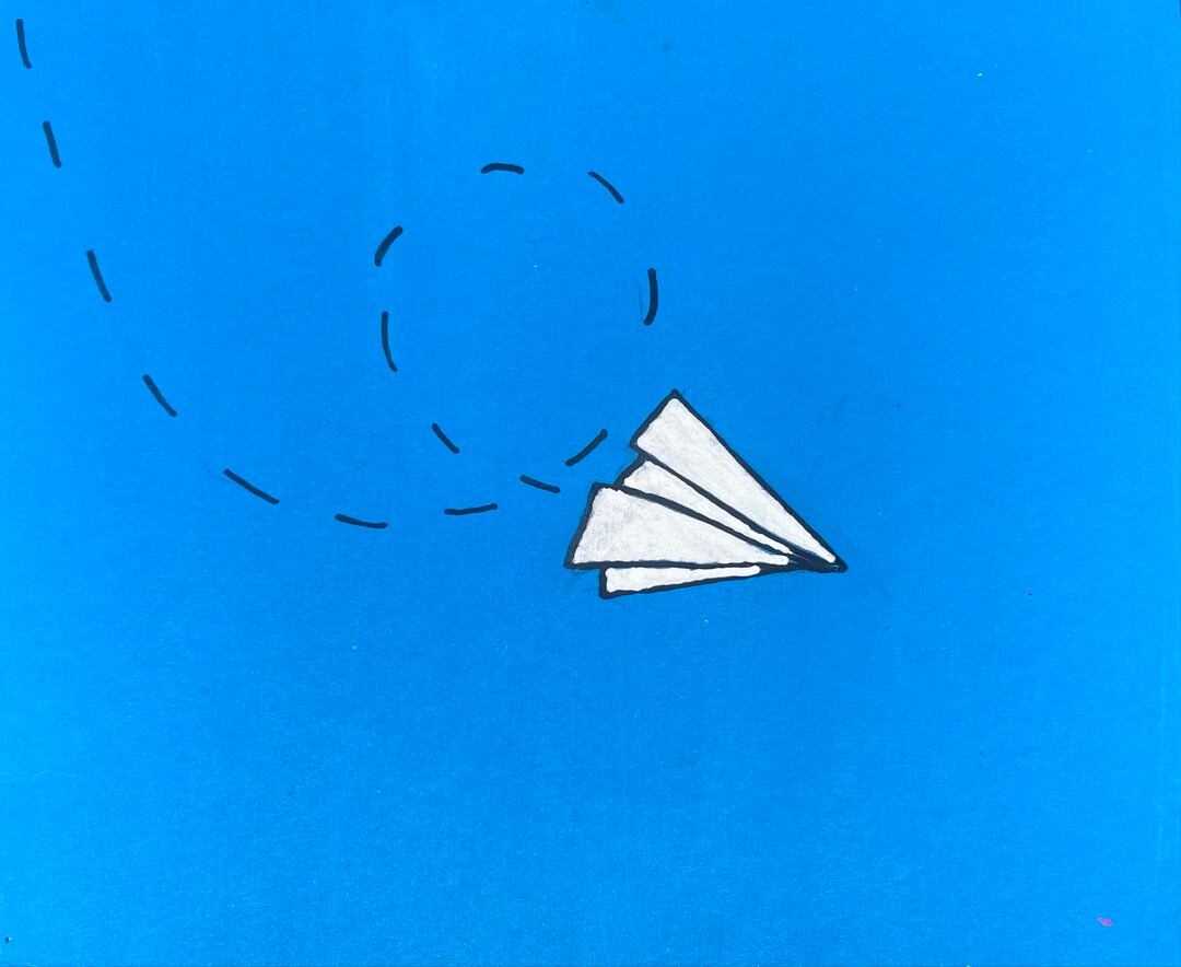 Simple Paper Airplane Acrylic Painting Silhouette /art/home/decor/wall ...