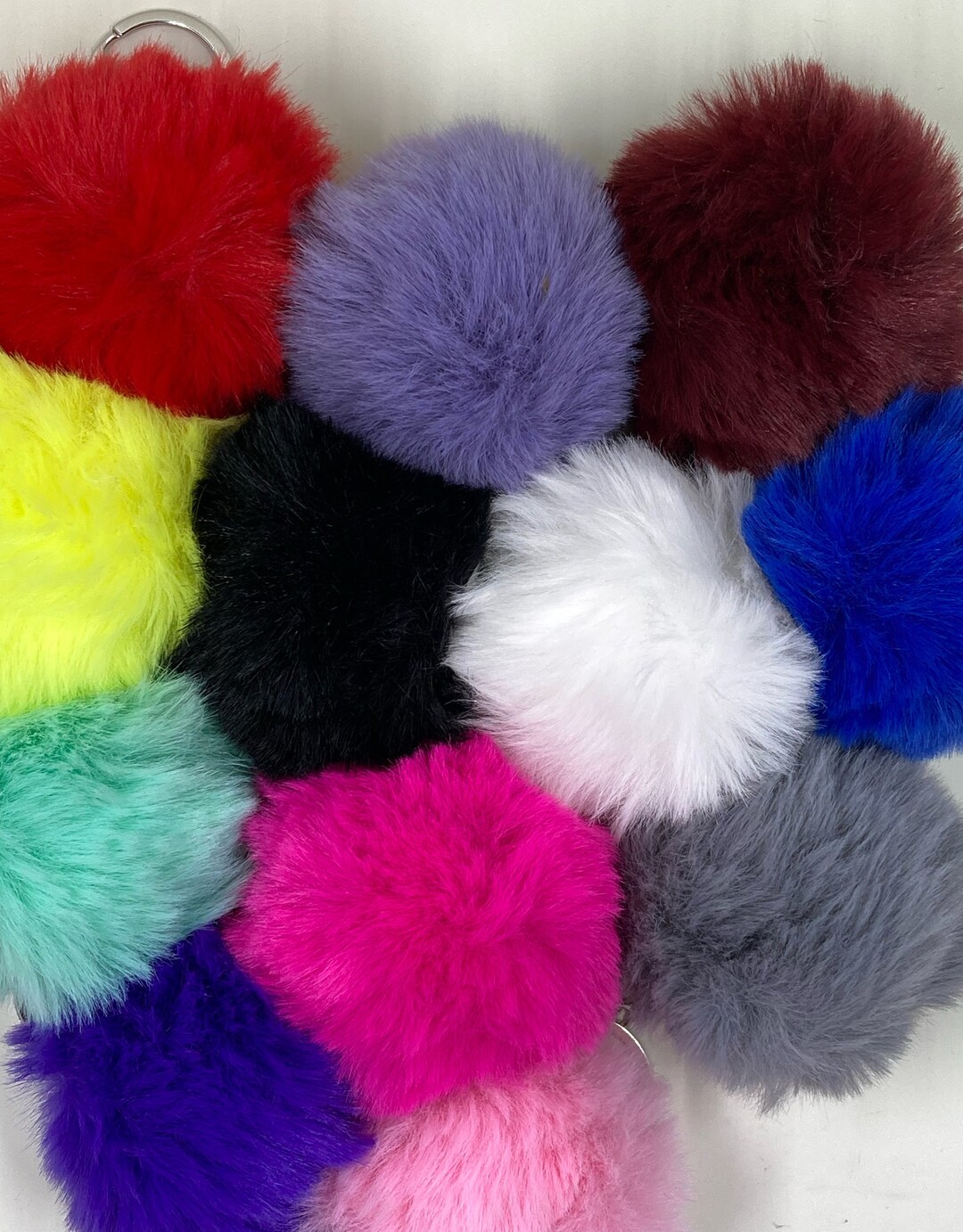 Puffball Keychain Stocking Stuffer Ornament Trinket Keychains Cute - Etsy