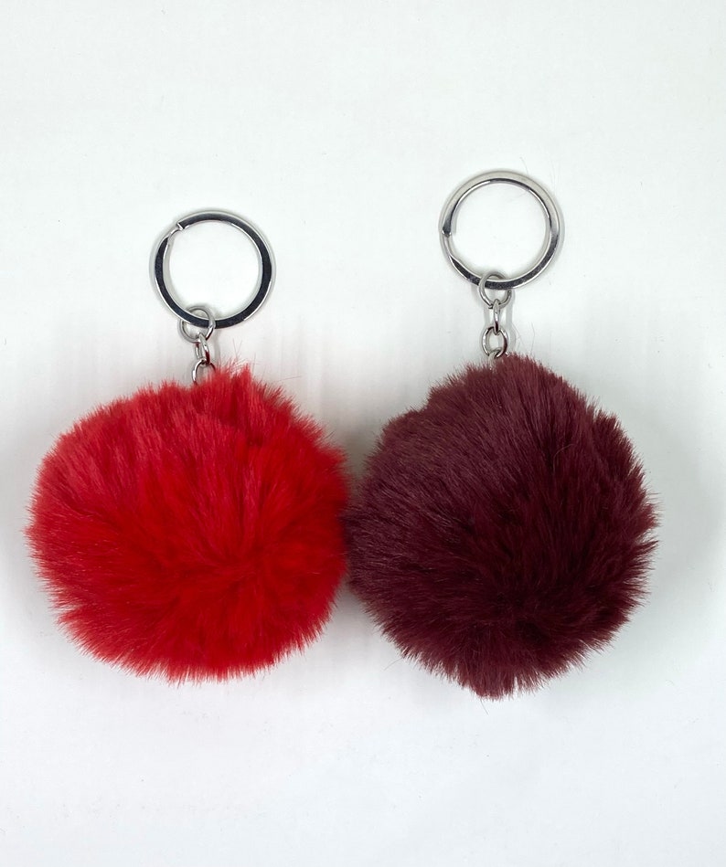 Puffball Keychain Stocking Stuffer Ornament Trinket Keychains Cute - Etsy