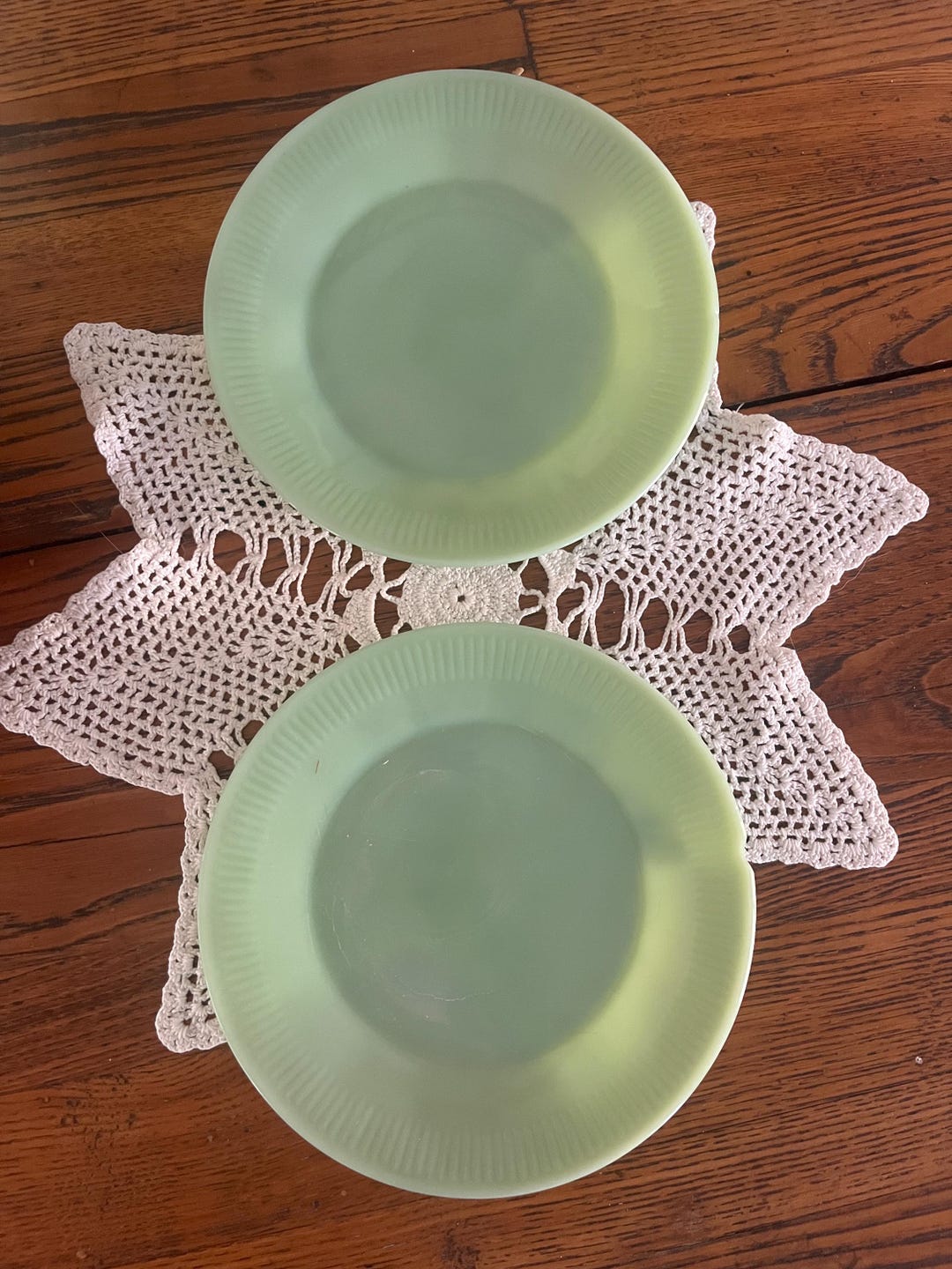 CHIPPED Antique Fire King Jadeite Jane Ray Dinner Plate Set - Etsy